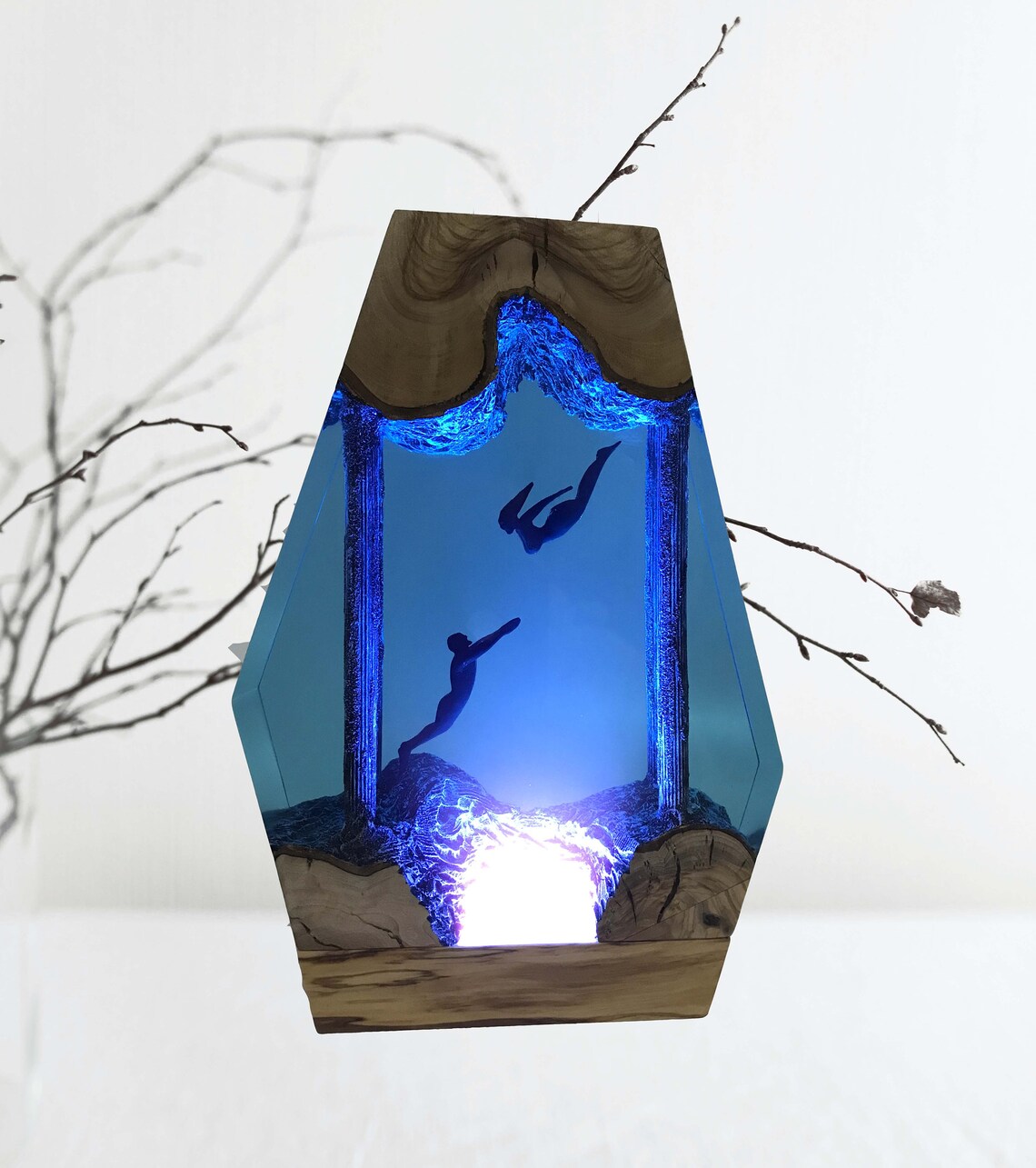 Handmade Deep Sea Cave Diving Night Lights Epoxy Resin Wood - Etsy
