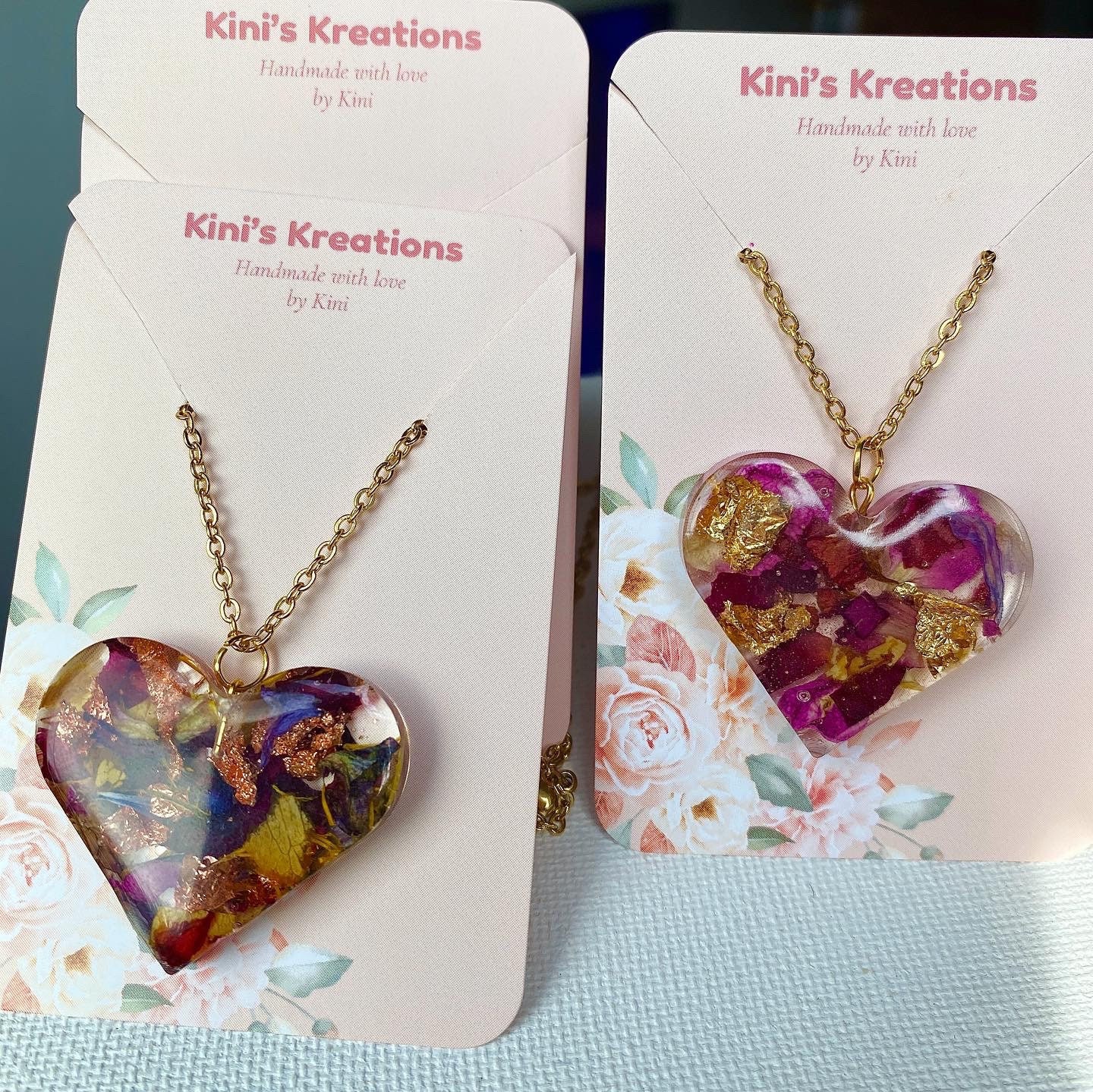 Resin heart pendant necklace Handmade resin necklaces | Etsy