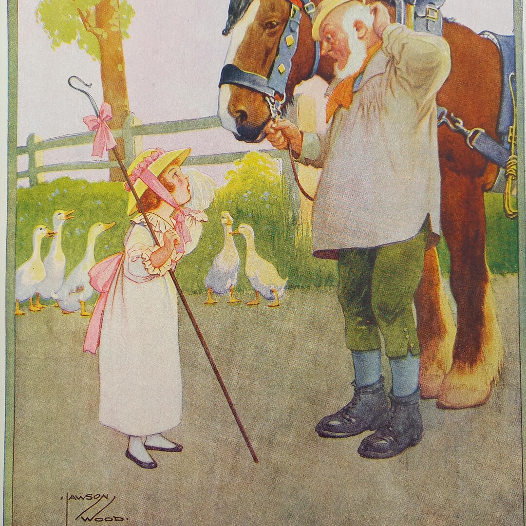 Antique Print - Little Bo-peep Has Lost Her Sheep by Lawson Wood ...