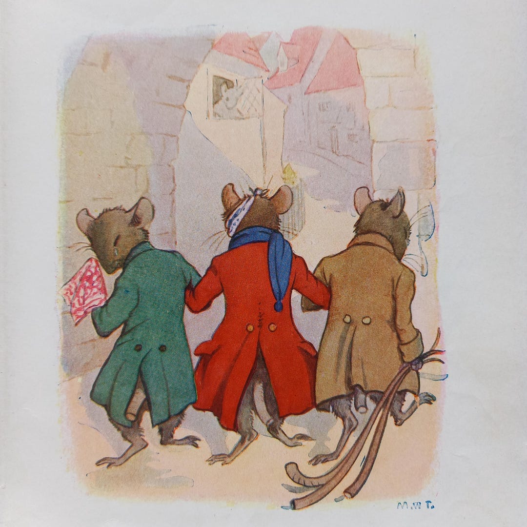 Antique Print - Three Blind Mice by Margaret Tarrant 1920 - Nursery ...
