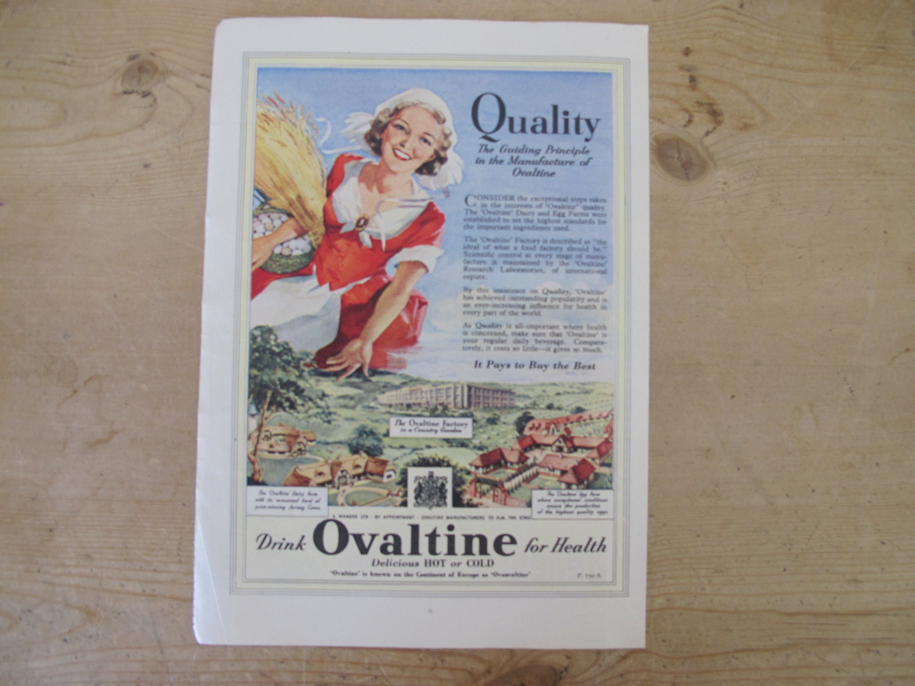 Ovaltine - Vintage Magazine Advertisement 1951 From Festival of Britain ...
