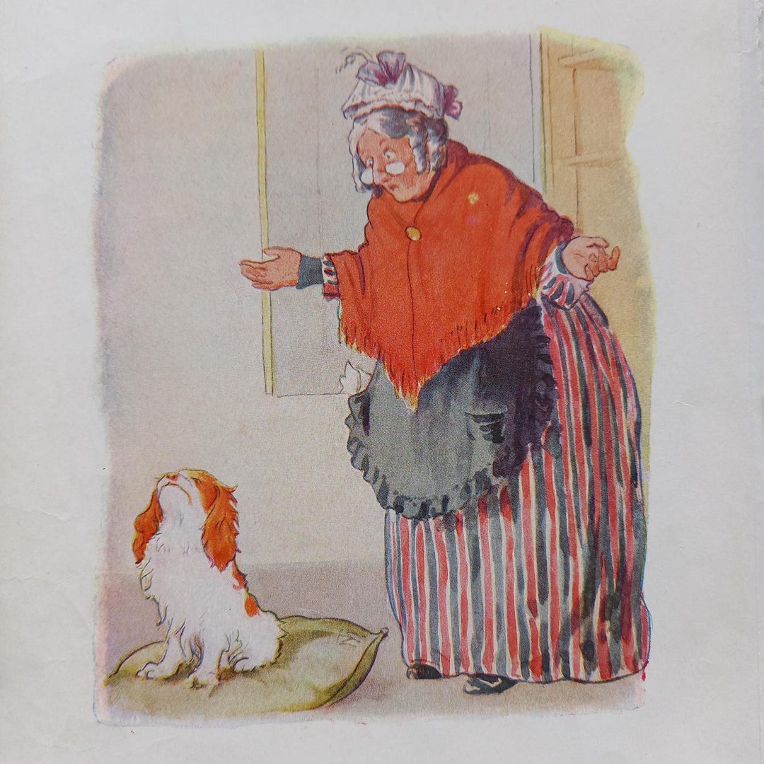 Antique Print - Old Mother Hubbard by Margaret Tarrant 1920 - Nursery ...