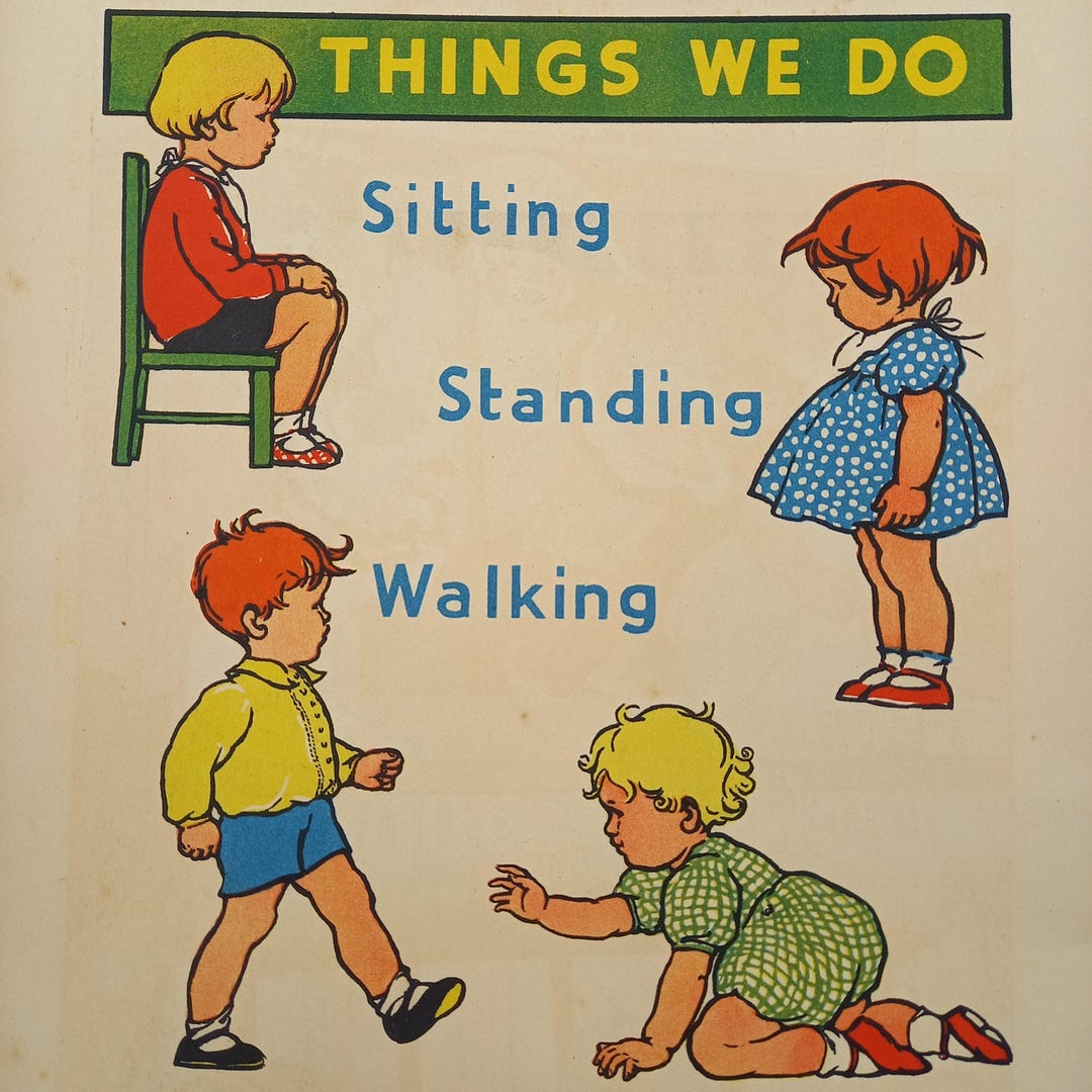 Vintage Print - Things We Do, From a 1930s Children's Book - Nursery ...
