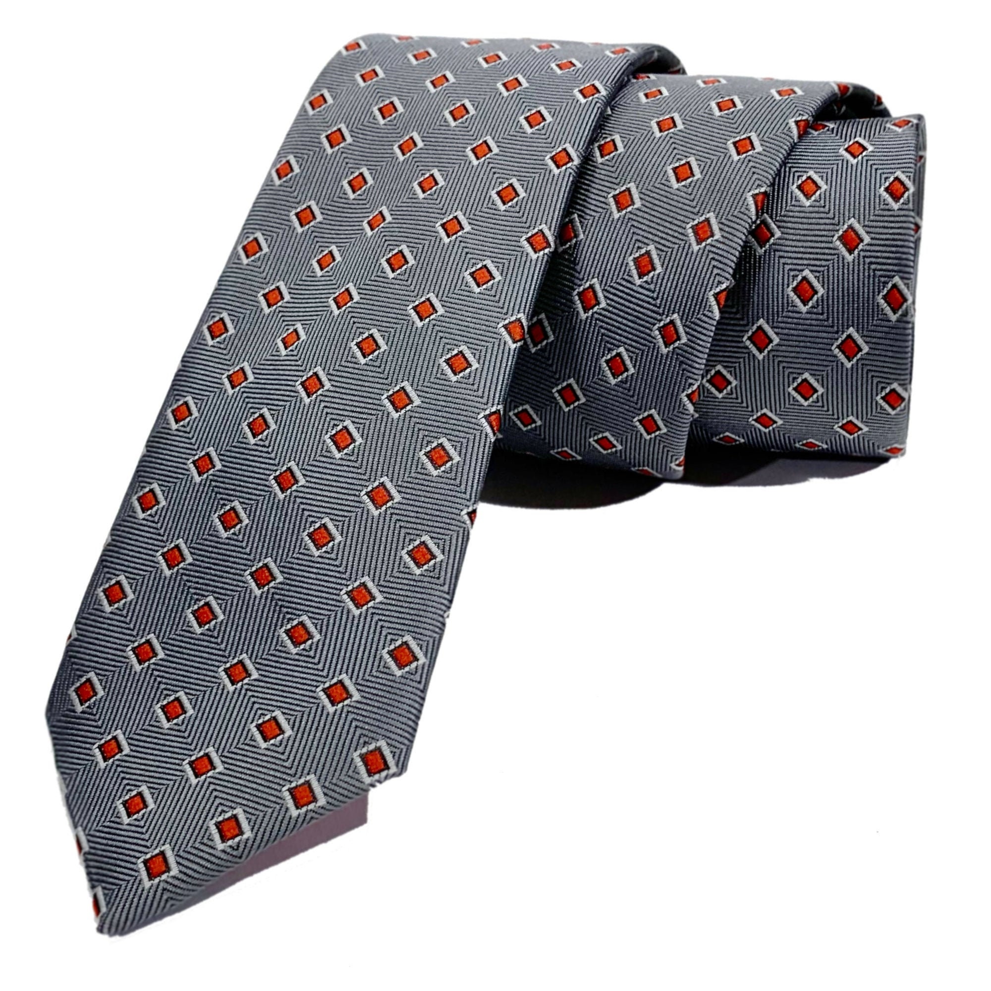 Red Black and White Small Checkered Tie on Self-striped - Etsy