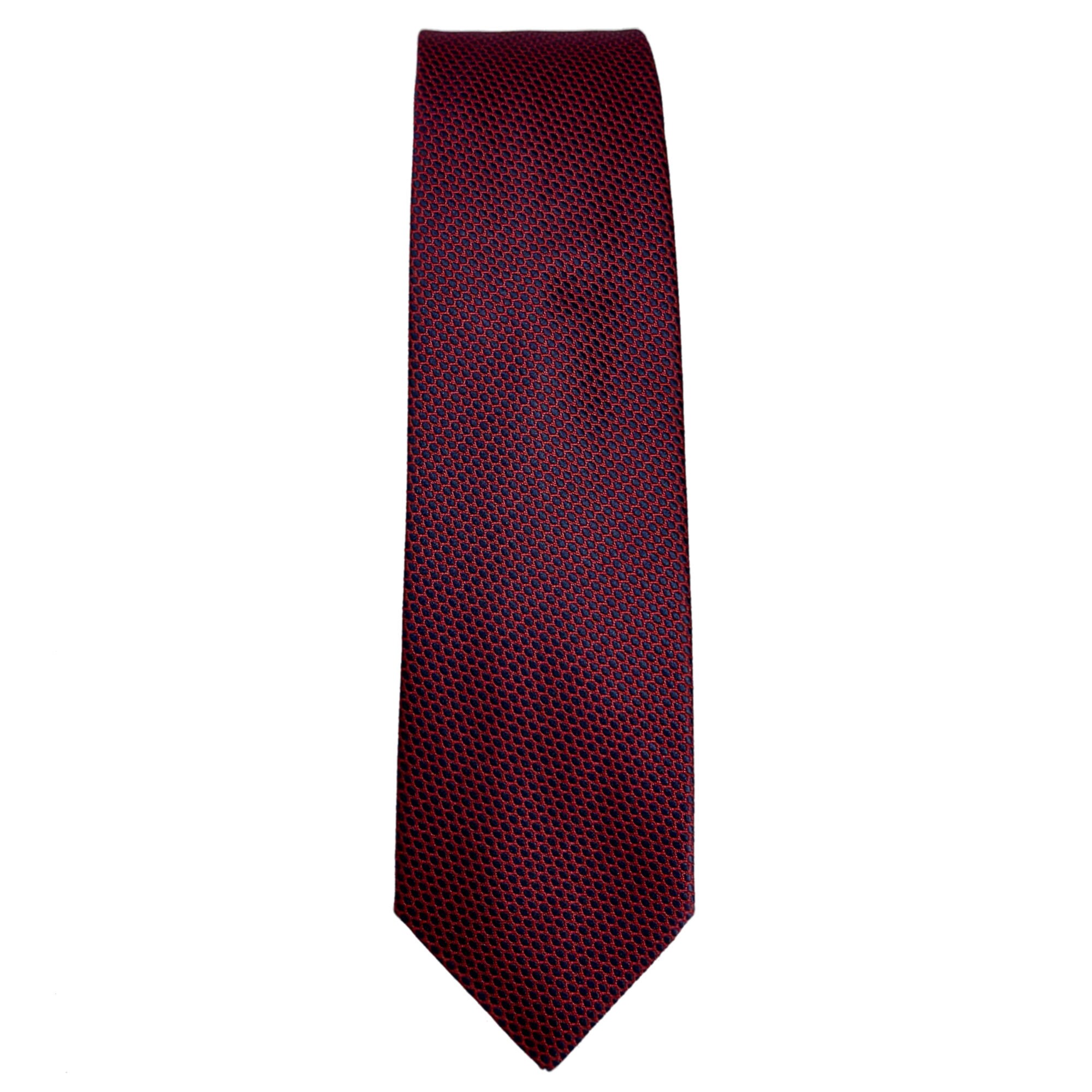 Dark Blue and Red Honeycomb Pattern Men's Necktie - Etsy