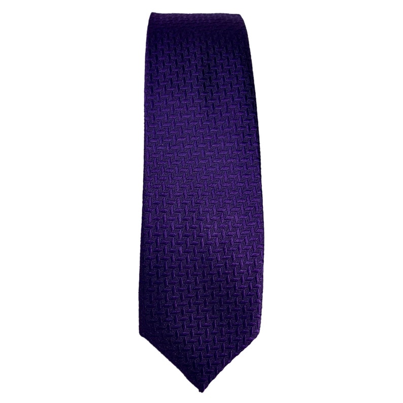 Striped Tie With Purple Herringbone Pattern 2.36 6cm - Etsy