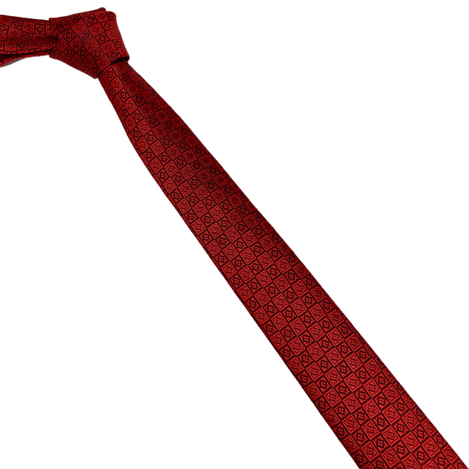 Red Little Black Checkered Skinny Tie 1.97 5cm - Etsy