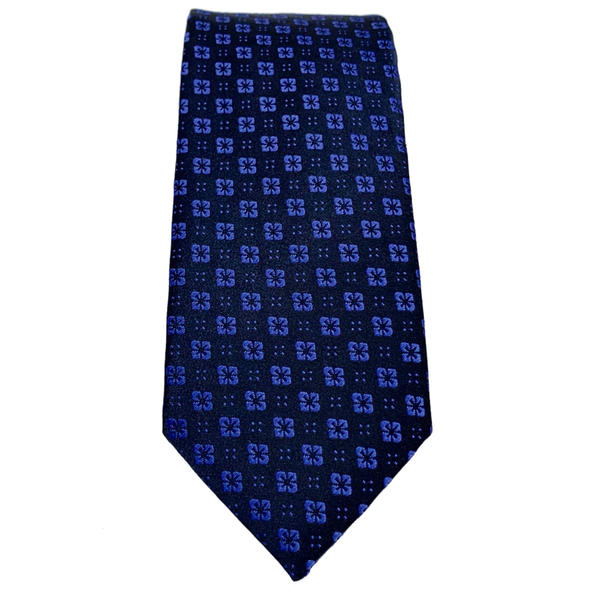 Indigo Floral Tie on a Dark Blue Background 2.36 6cm - Etsy