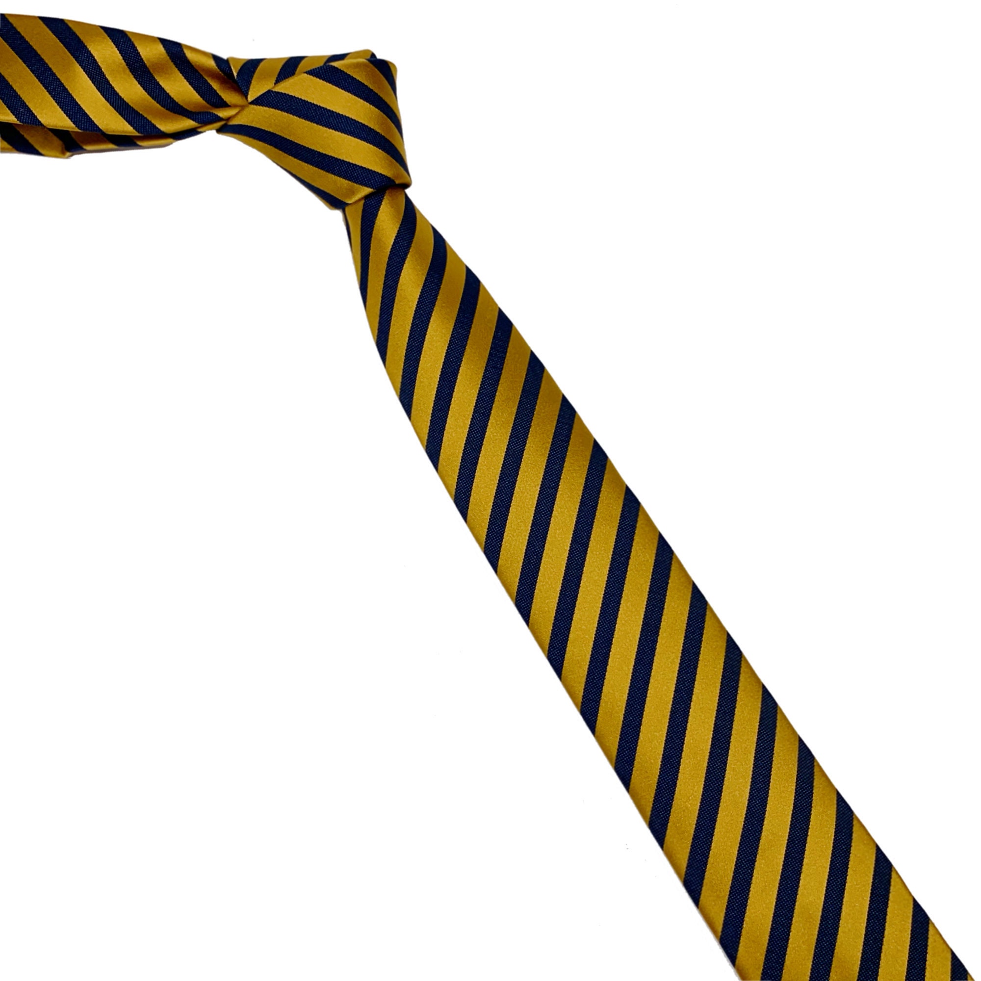 Golden Yellow and Dark Blue Cross Striped Tie 2.36 6cm - Etsy