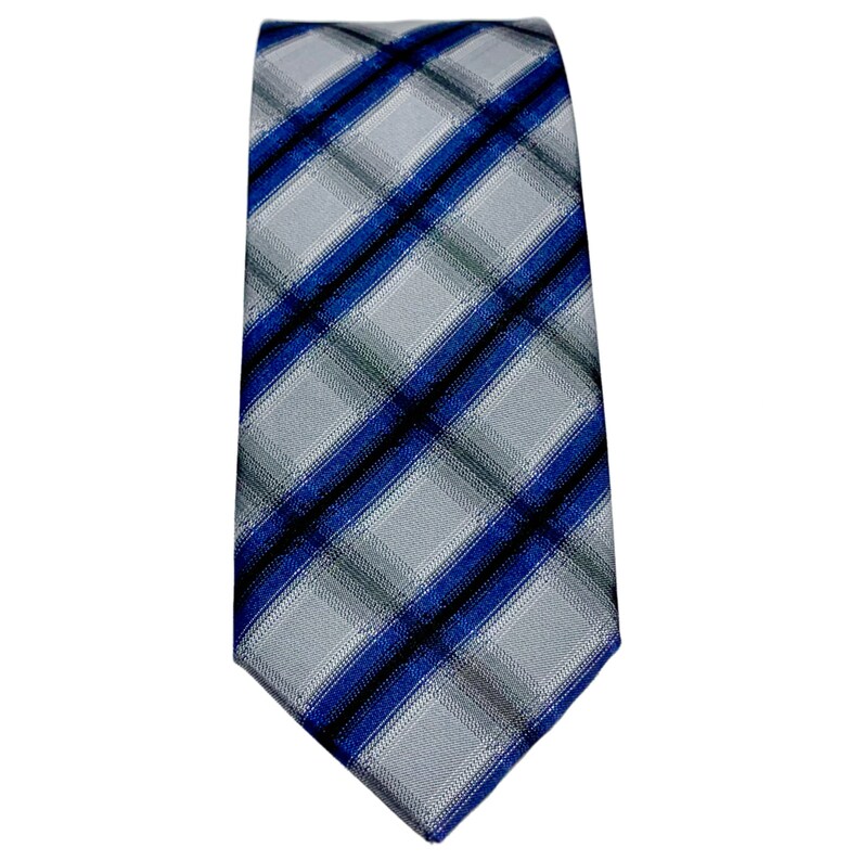 Gray, Indigo, Black, Smoked Cross Striped Plaid Tie 2.36 6cm - Etsy