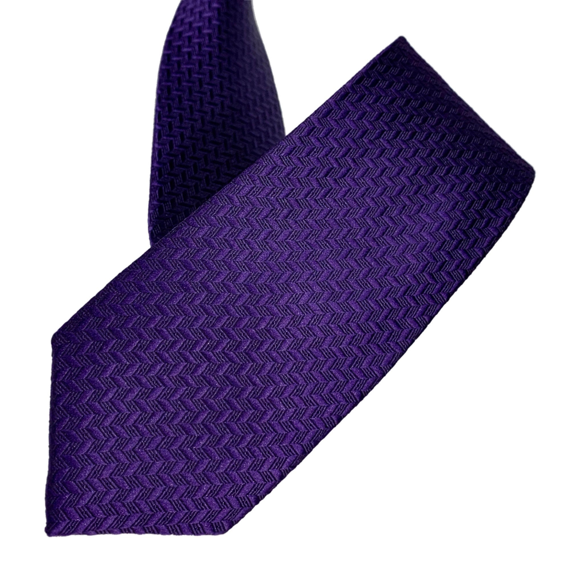 Striped Tie With Purple Herringbone Pattern 2.36 6cm - Etsy