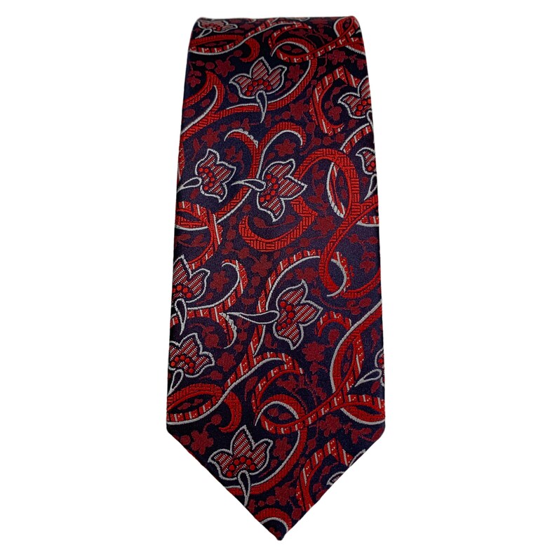 Floral Necktie With Red Color Ivy Pattern - Etsy