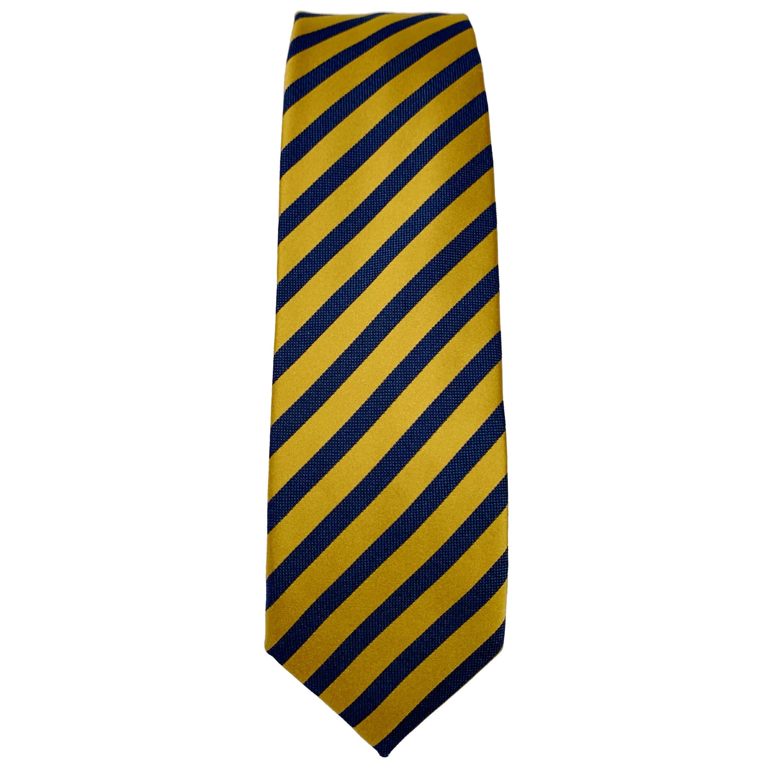 Golden Yellow and Dark Blue Cross Striped Tie 2.36 6cm - Etsy