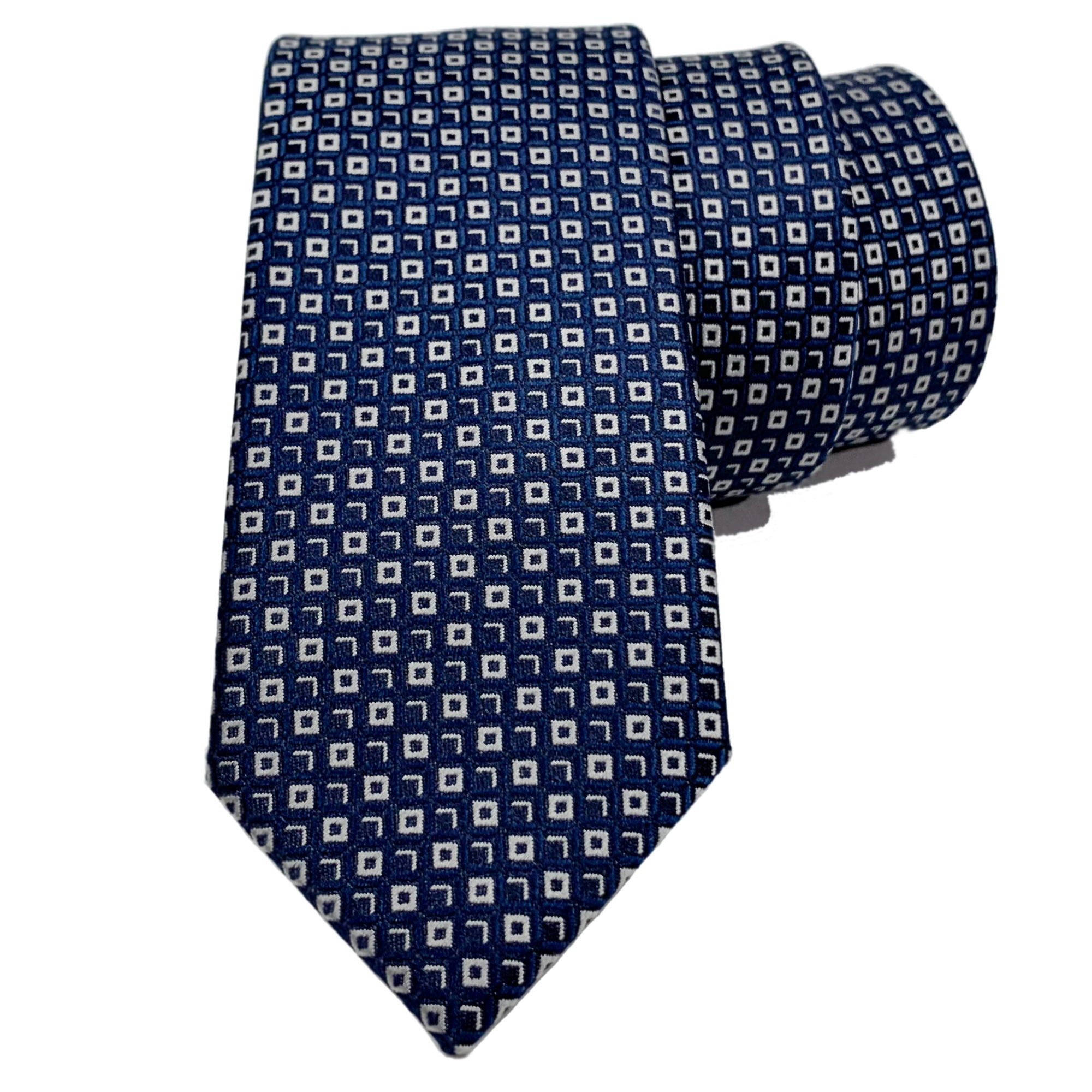 Navy and Gray Small Checkered Tie 2.36 6cm - Etsy