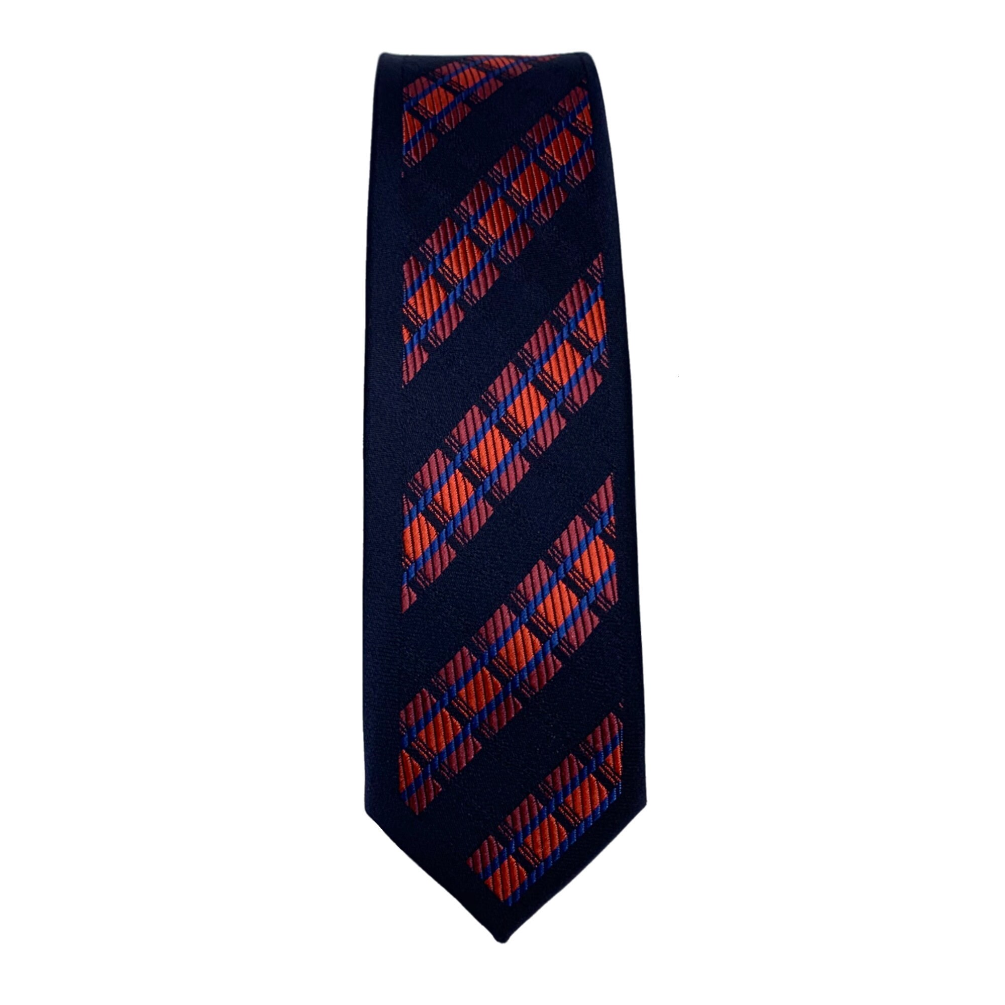 Dark Blue, Red, Sax Blue Striped and Plaid Tie 2.36 6cm - Etsy