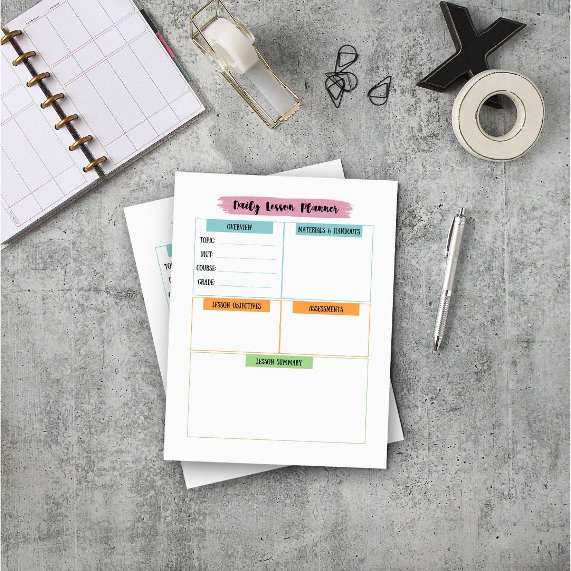 Lesson Plan Page Template - Daily Lesson Planner - Lesson Organizer ...