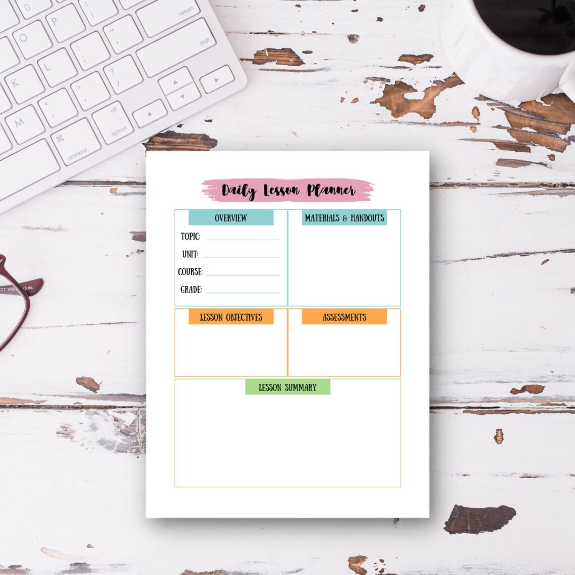 Lesson Plan Page Template - Daily Lesson Planner - Lesson Organizer ...