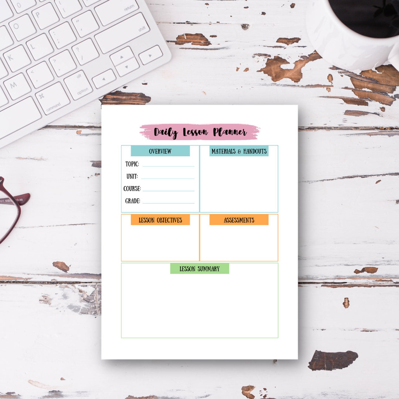 Lesson Plan Page Template - Daily Lesson Planner - Lesson Organizer ...