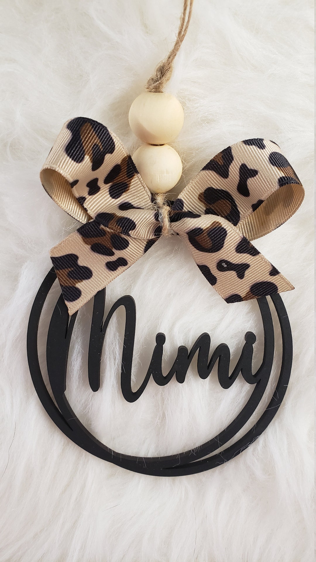Mimi Car Charm, Mom Gift, Mimi Tassel, Mirror Car Tassel Charm, Leopard ...