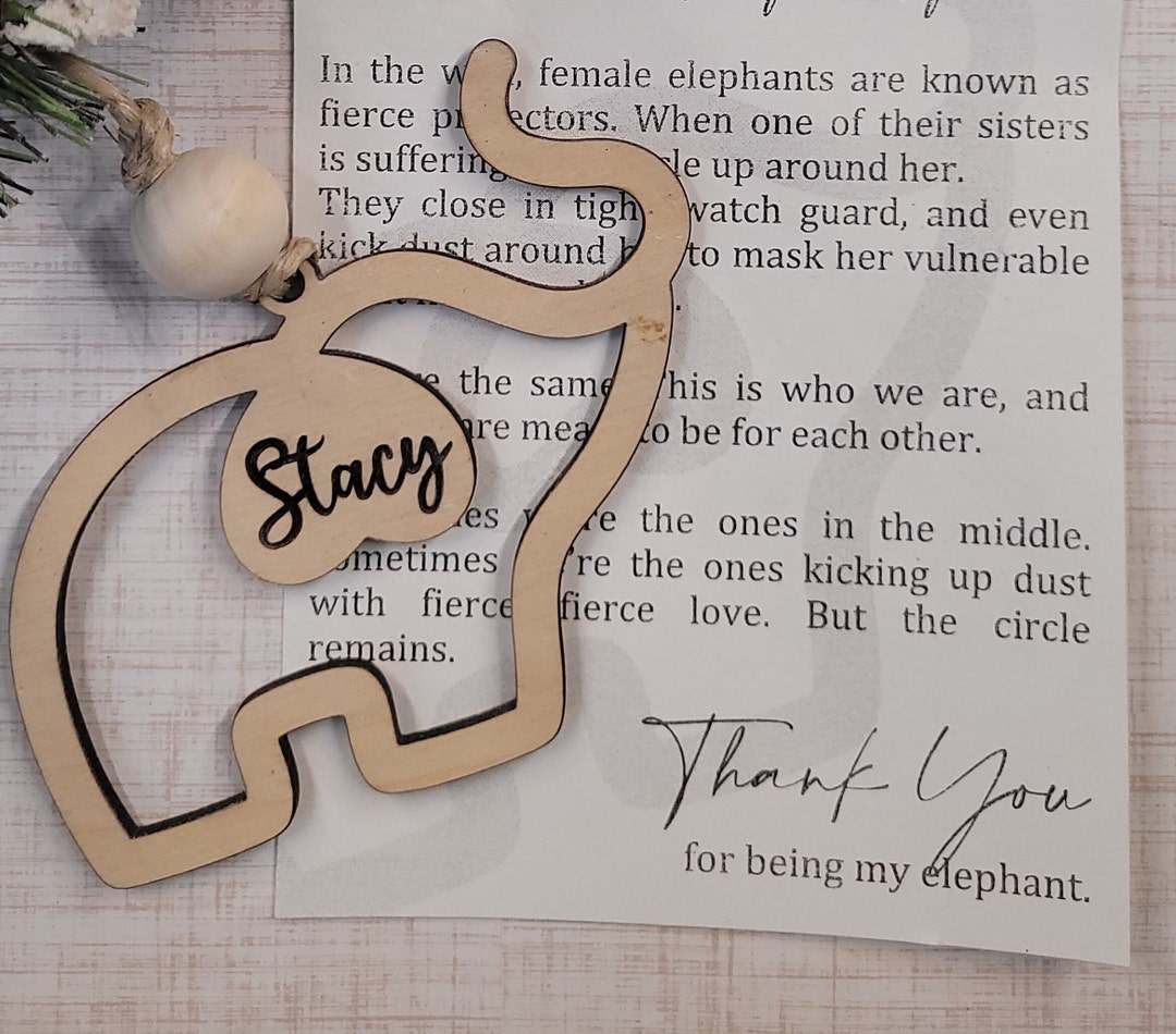 Friendship Elephant Ornament Gift, Sisterhood Ornament Gift, Mother ...