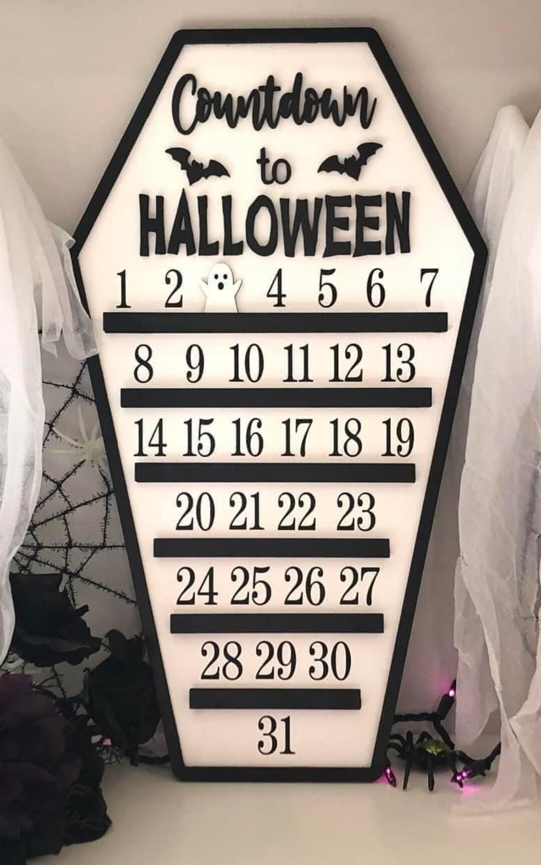 Halloween Countdown Calendar With Ghost, Halloween Decorations, Home ...