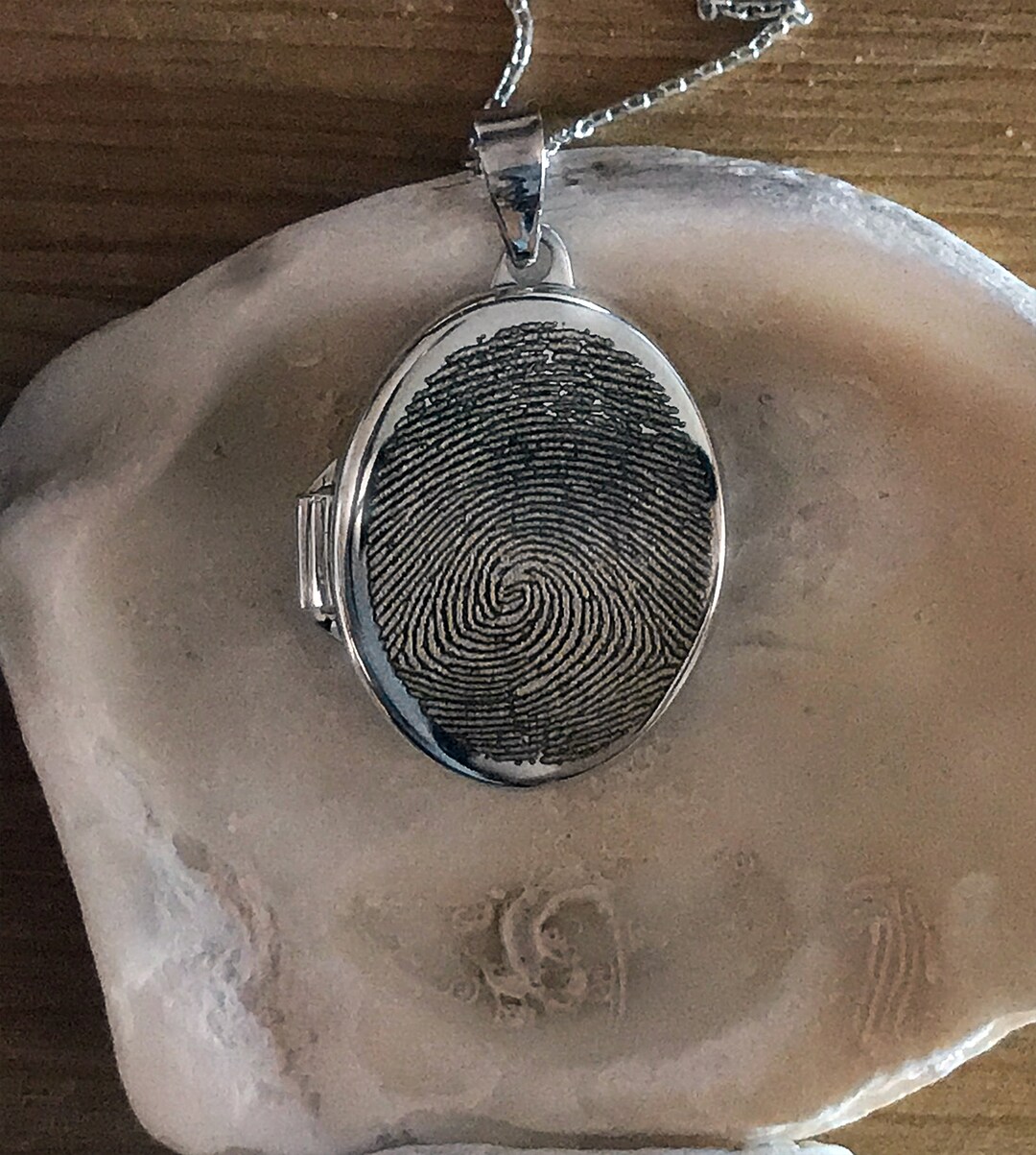 Your Fingerprint Locket Necklace Yellow Gold and White White - Etsy