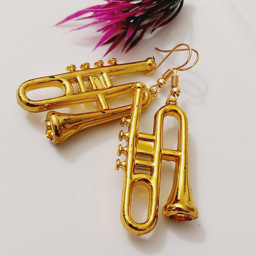3D Trumpet Earrings Trumpet Instruments Earrings New Fashion Design ...