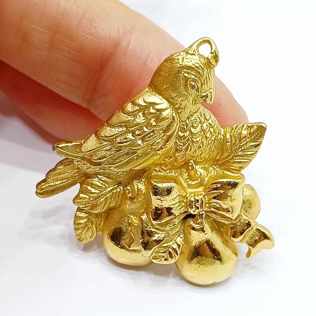 Vintage RR USA Partridge in a Pear Tree Robin Rush USA Gold Tone ...