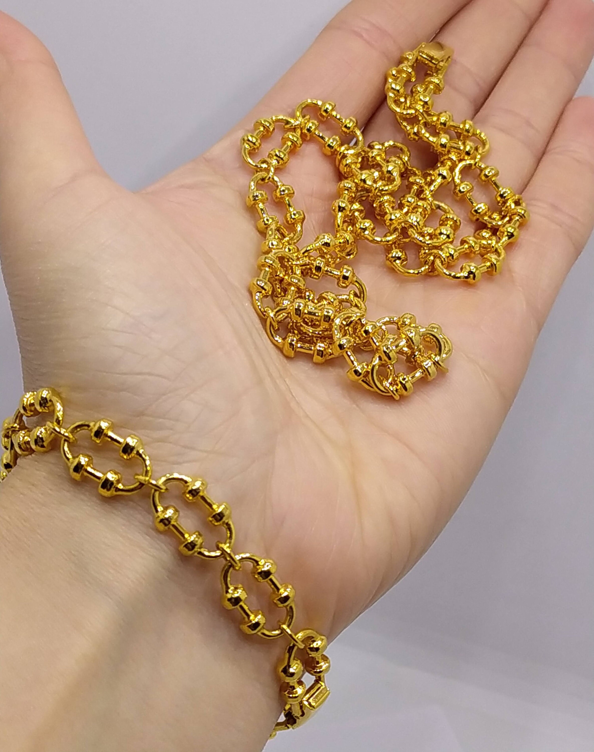 Vintage AVON Gold Tone Link Chain Necklace Oval Links Chain 19 Fancy ...