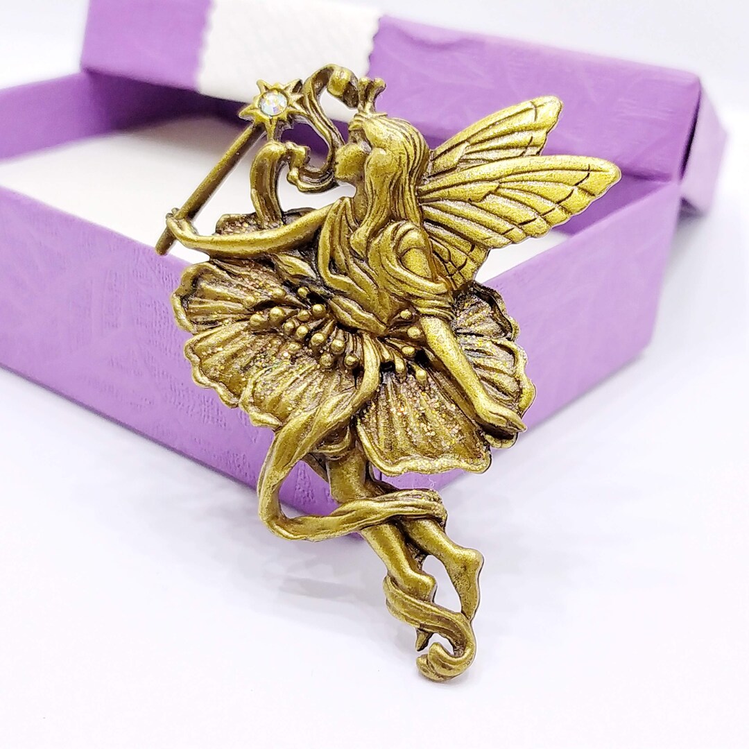 Jonette Jewellery Bronze Pewter Fairy Pin Vintage Fairy Brooch JJ ...