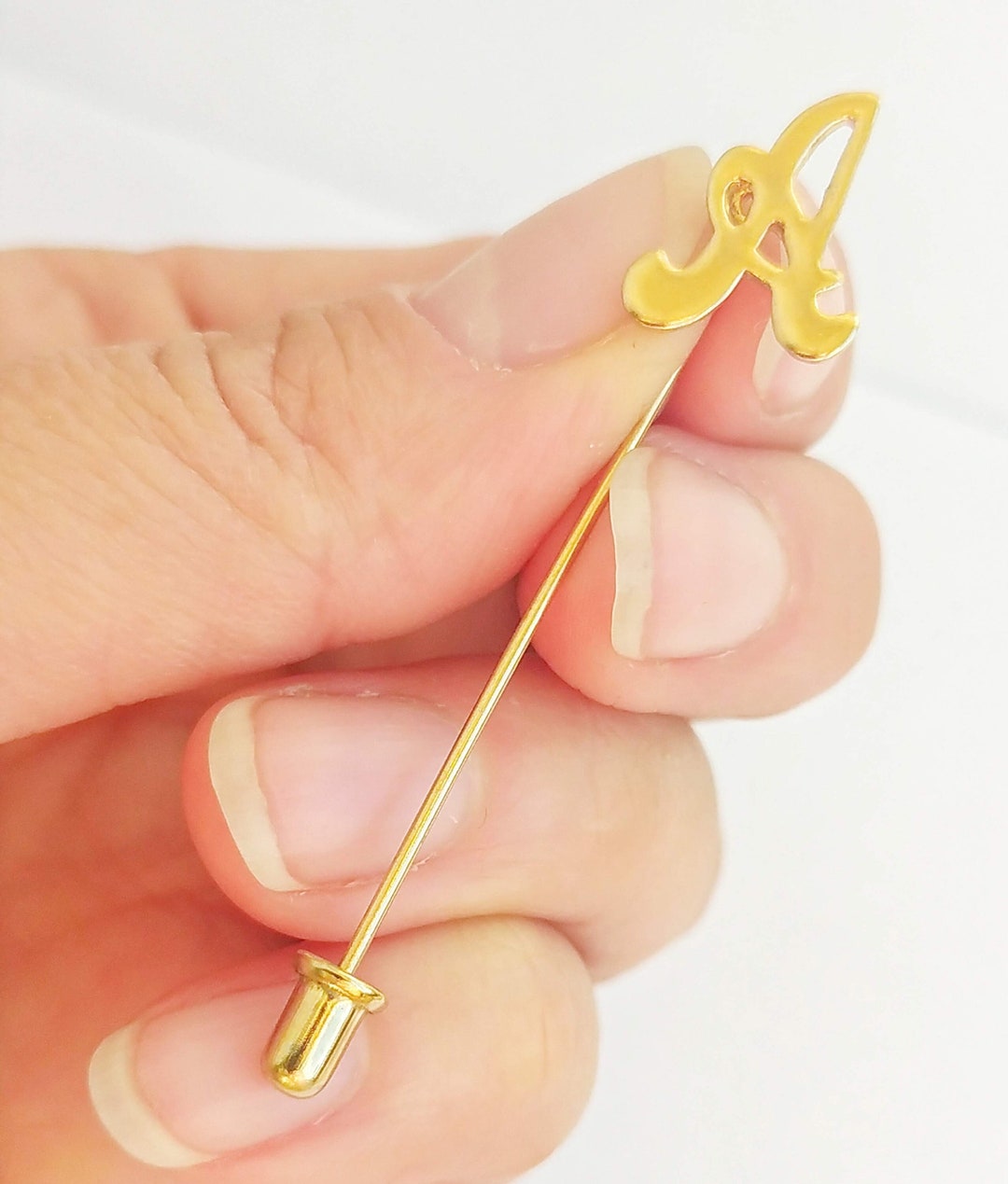 Vintage Alphabet Pins Letter A Stick Pin Gold A Initial Pin Monogram ...