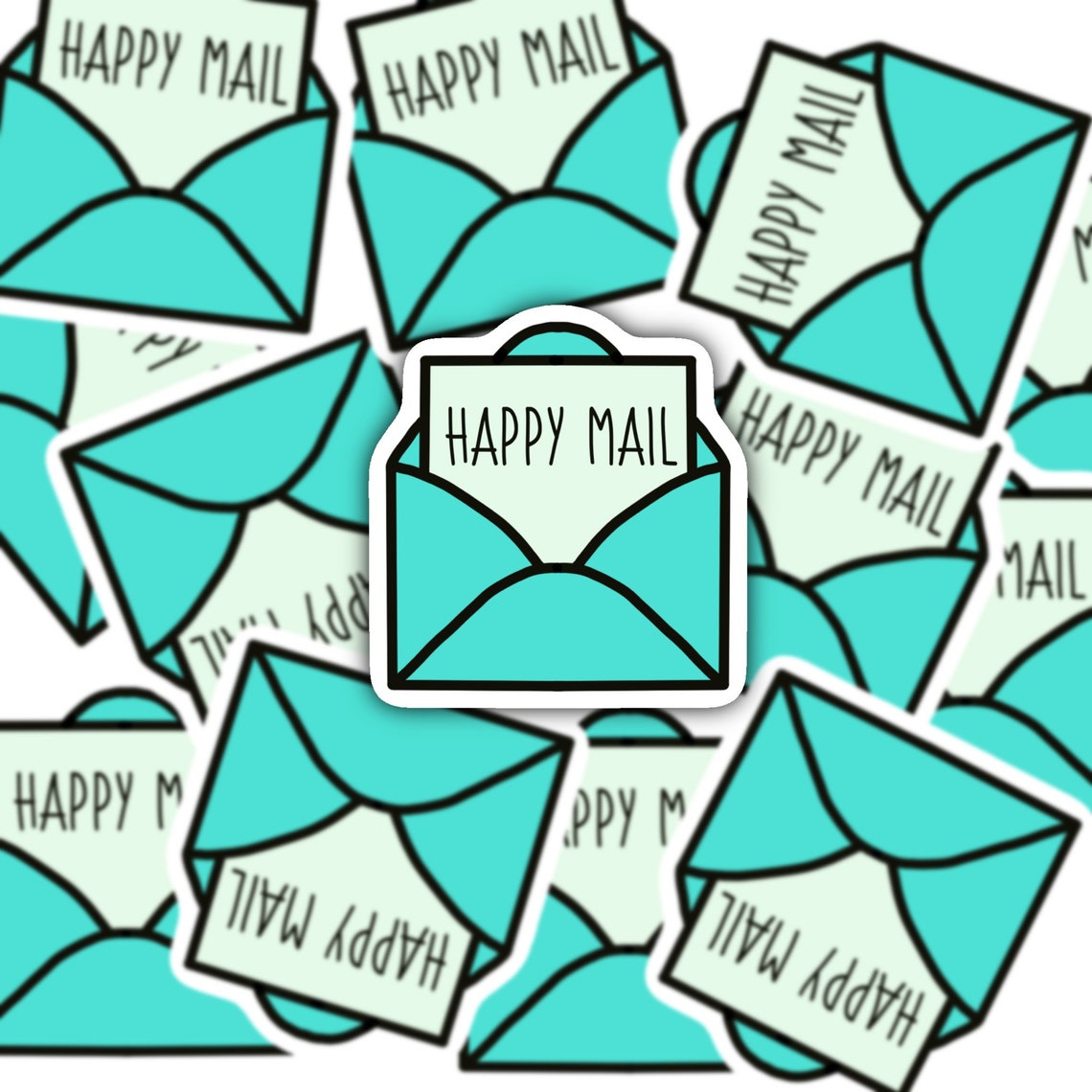 Happy Mail Envelope Vinyl Sticker - Etsy