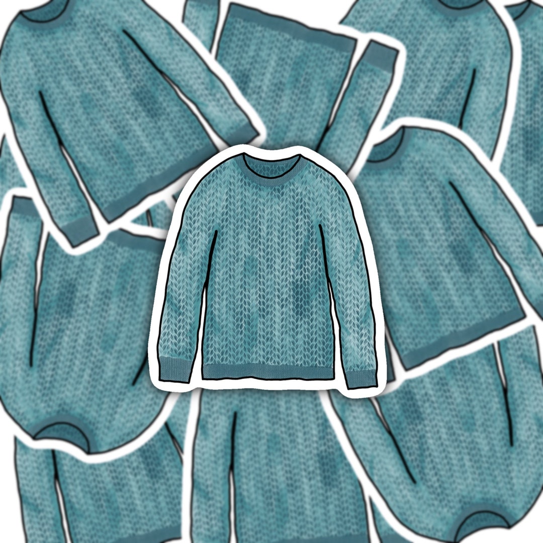 Blue Knit Sweater Vinyl Sticker - Etsy