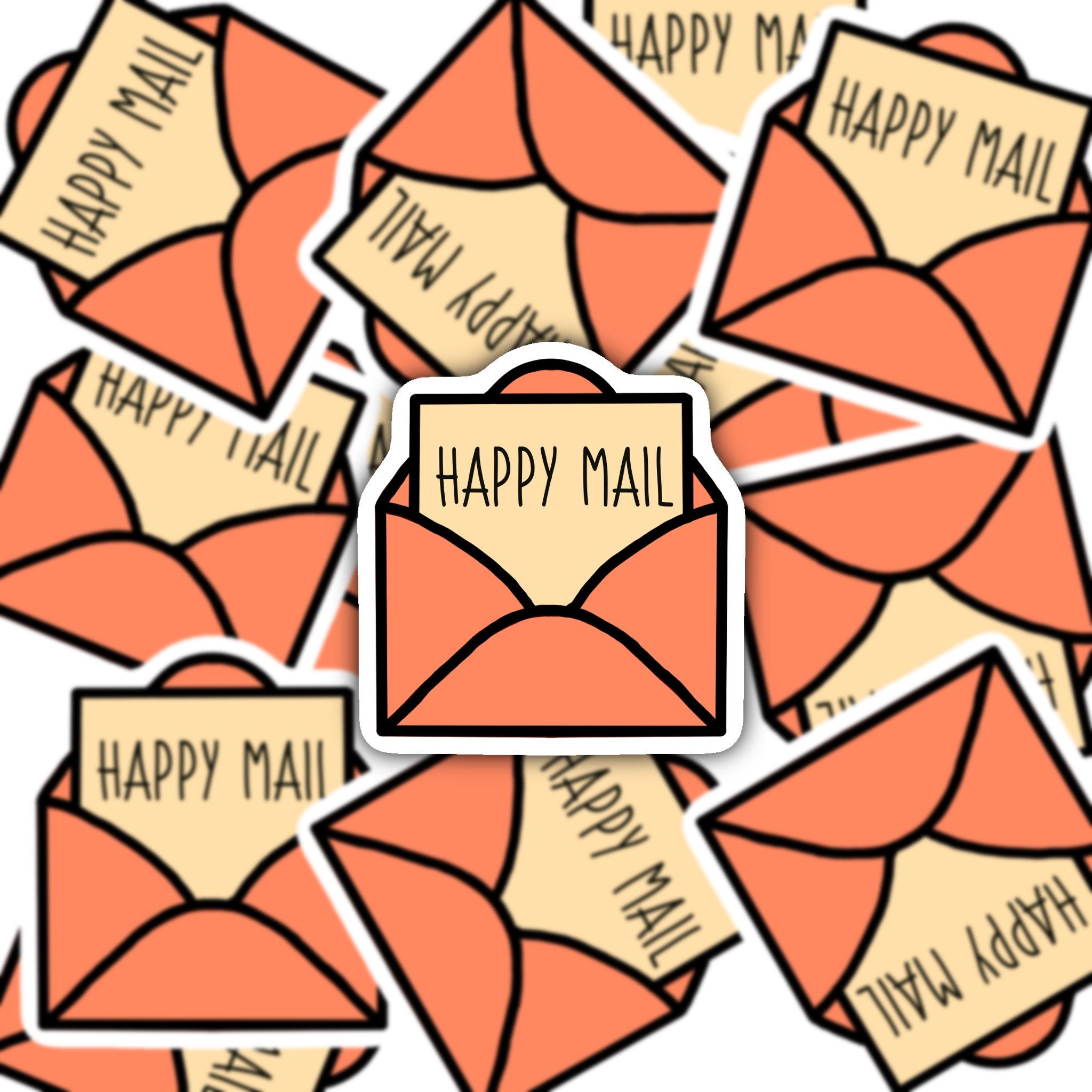 Happy Mail Envelope Vinyl Sticker | Etsy