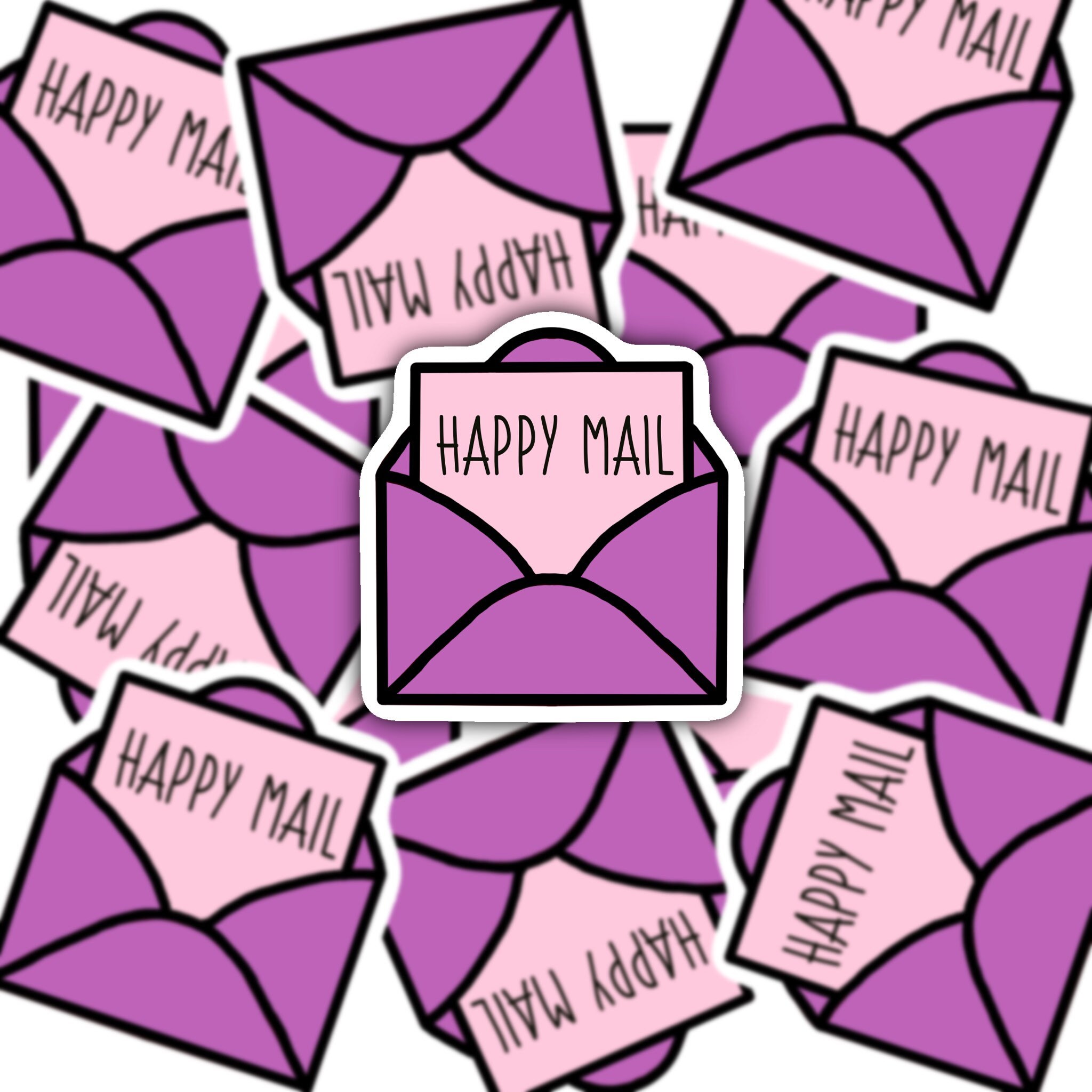 Happy Mail Envelope Vinyl Sticker | Etsy