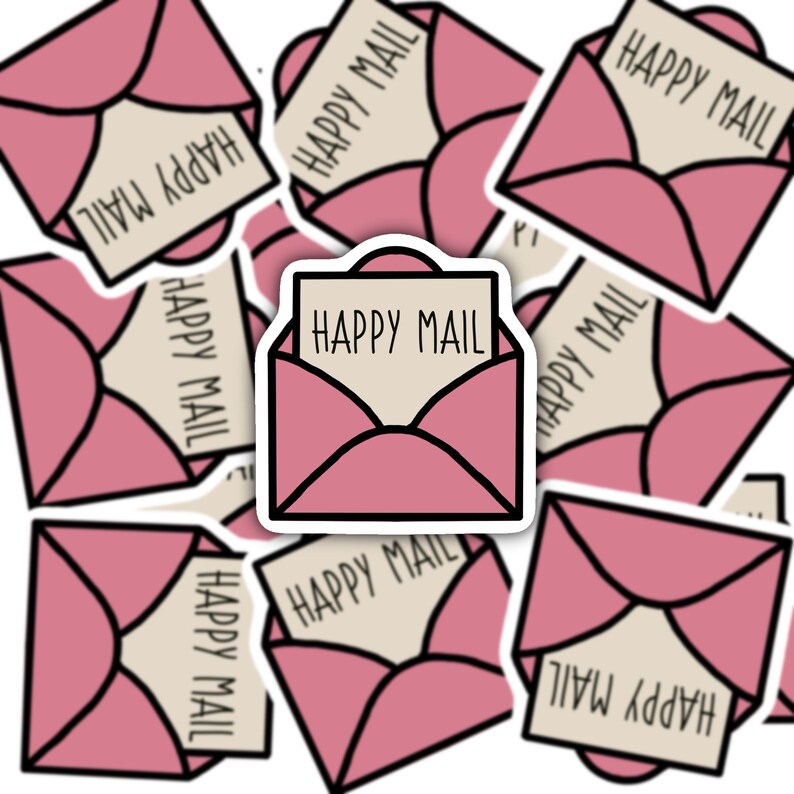 Happy Mail Envelope Vinyl Sticker - Etsy
