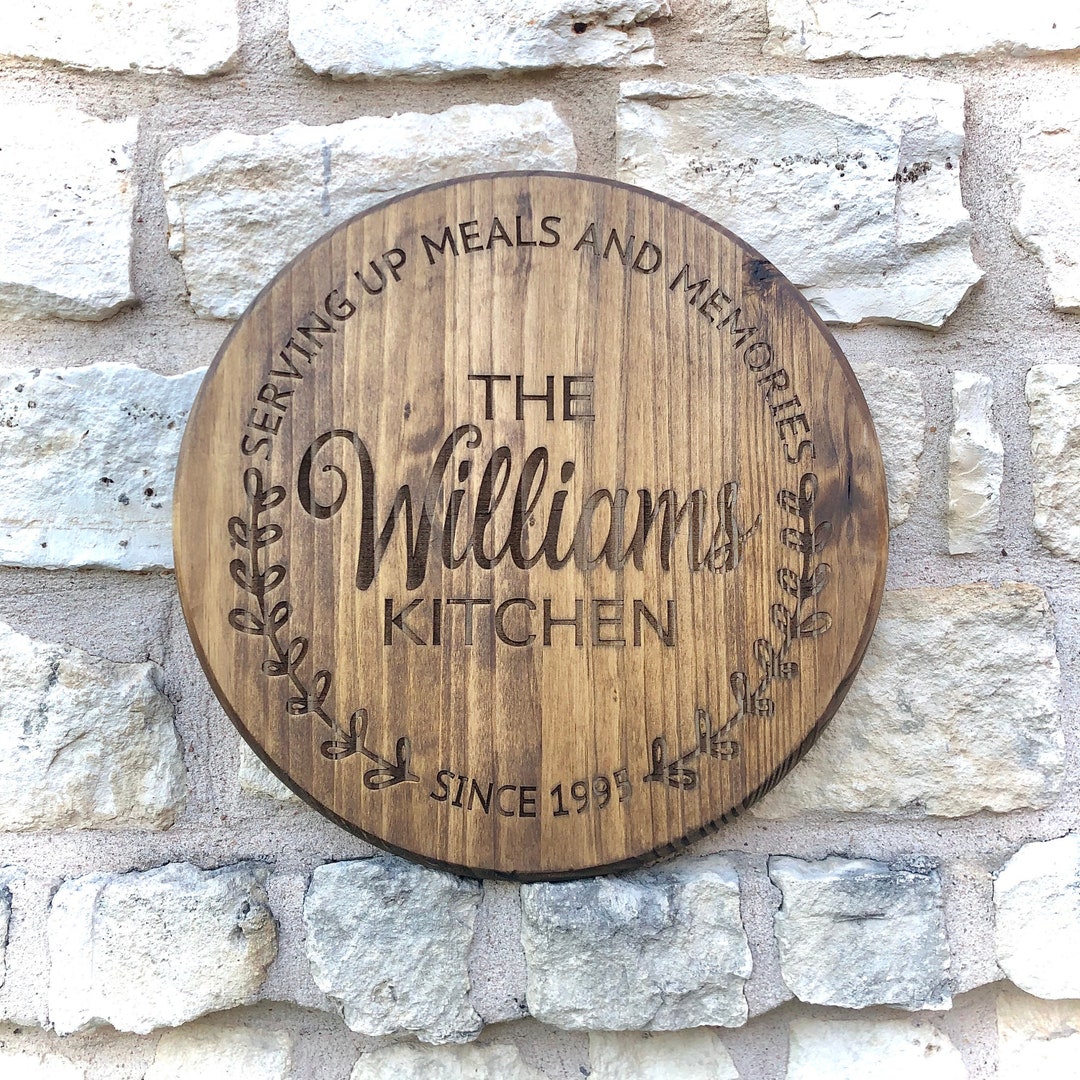 Personalized Kitchen Sign-round-laser Engraved-kitchen Decor ...