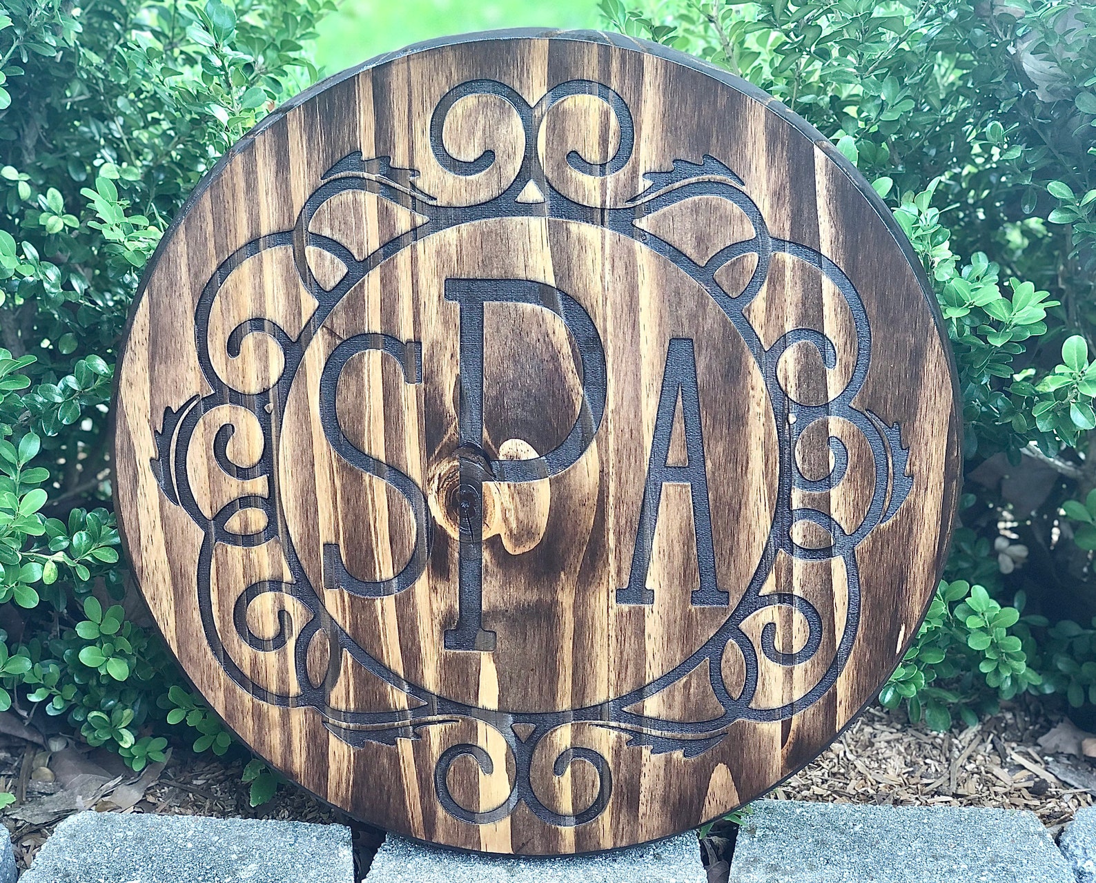 Customized Monogram Wood Sign-18 Inch Round-gitf for Her-wedding Gift ...