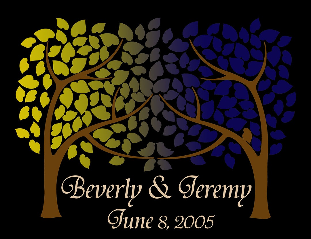Premium Guest Book Tree 3D Wood Sign SVG AI Laser Cutting DIY Wedding ...