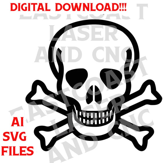 Premium Skull & Bones SVG Instant Digital Download Svg Ai - Etsy
