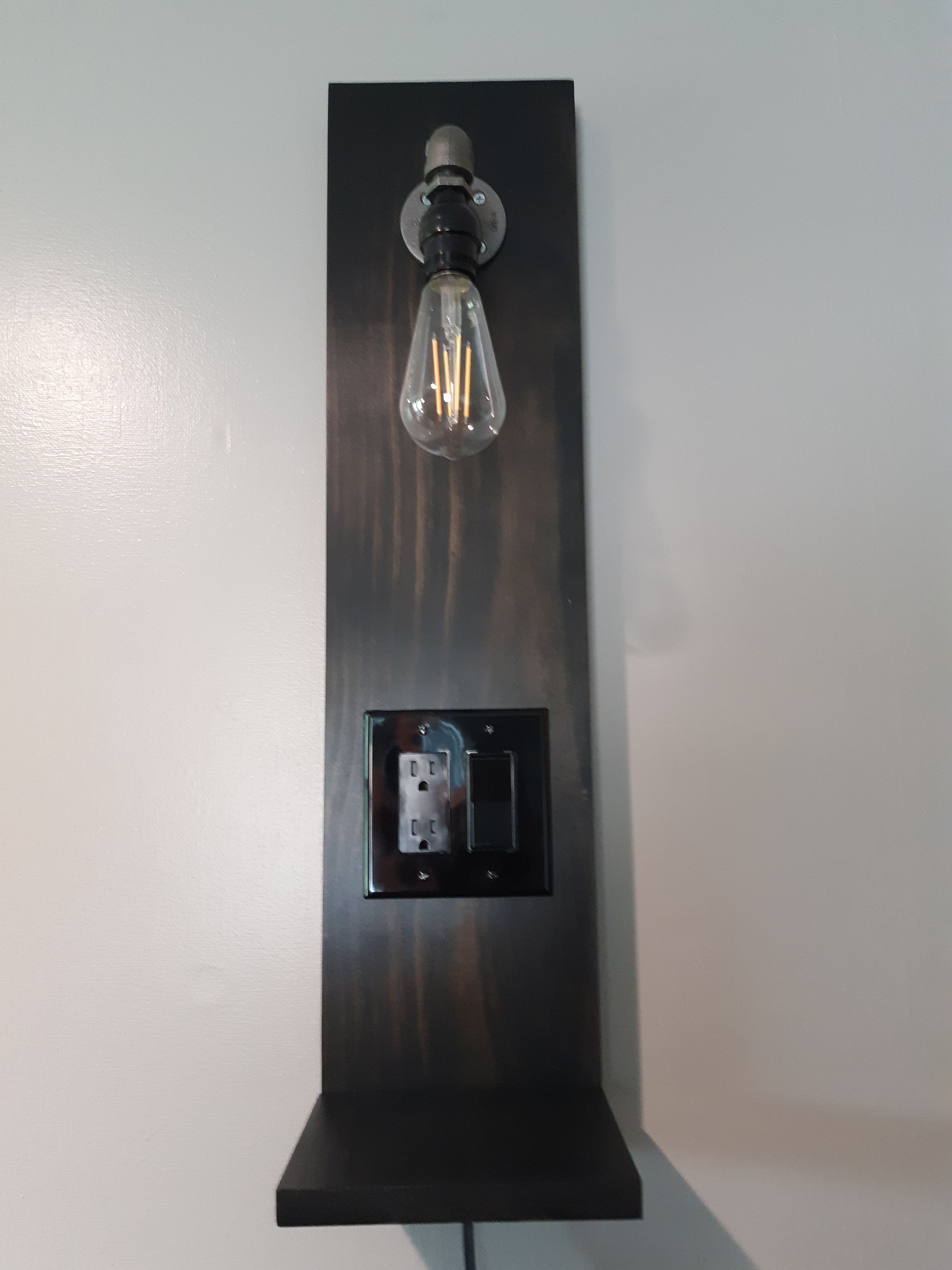 Floating Nightstand With Plug and Light. - Etsy