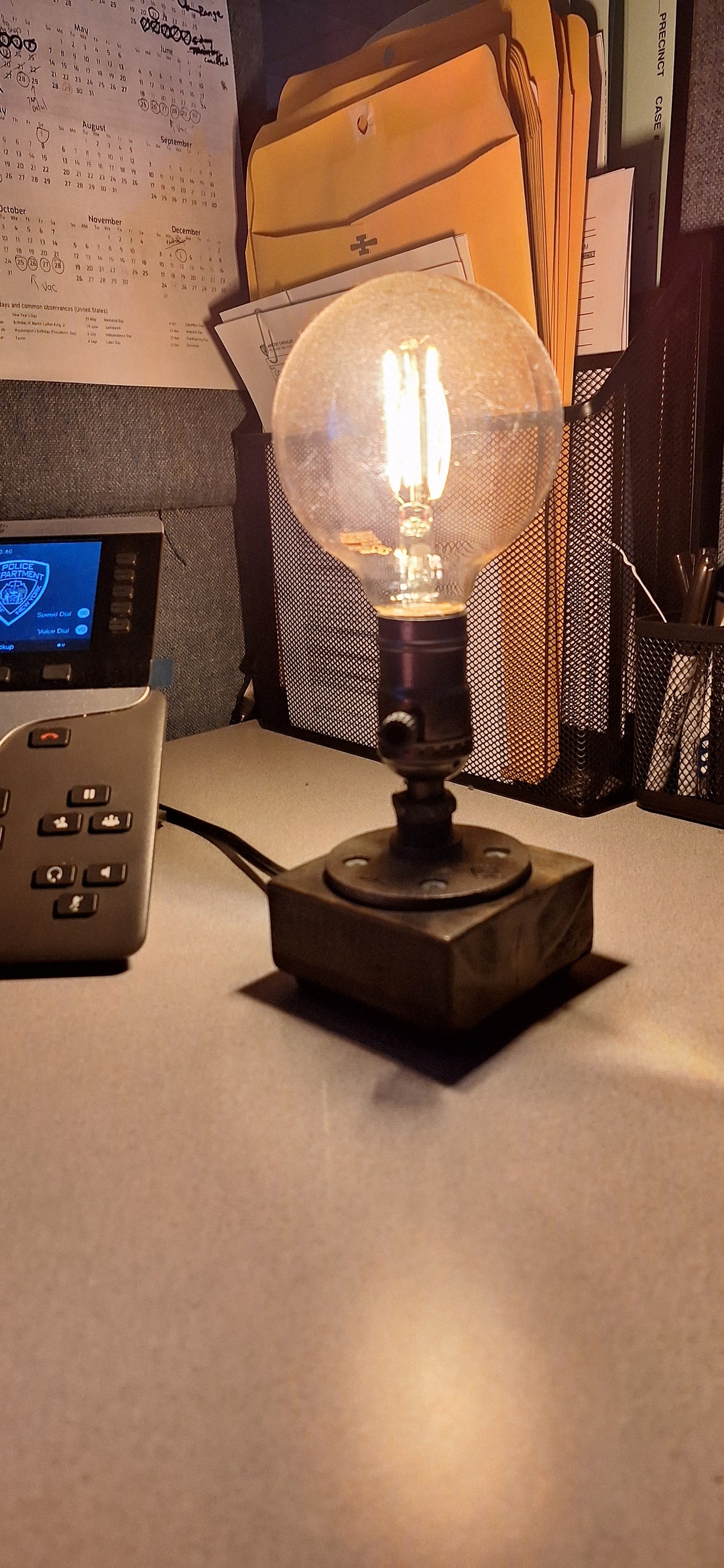 Rustic / Industrial Desk Light. - Etsy