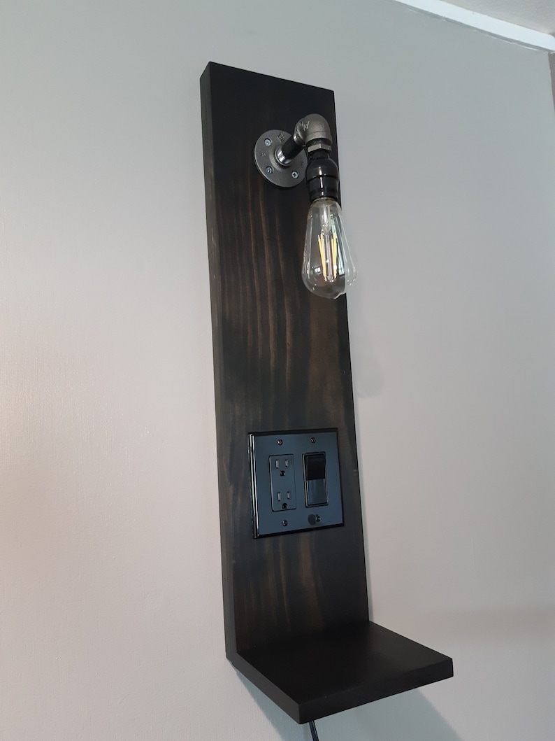 Set of 2-floating Nightstand With Light Electrical Plug and - Etsy
