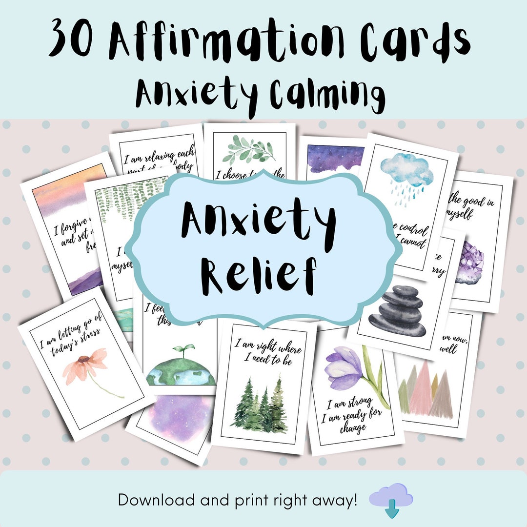 30 Affirmation Flash Cards - Anxiety Calming - Positive Affirmations ...