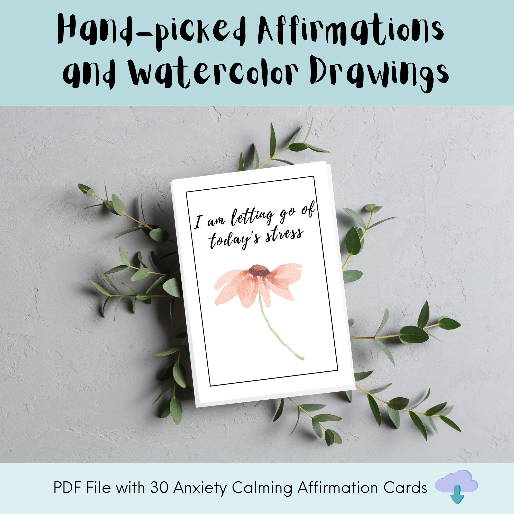 30 Affirmation Flash Cards - Anxiety Calming - Positive Affirmations ...