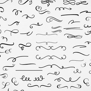 Swashes Svg Bundle, Swooshes and Swirls Svg, Calligraphy Lines and ...