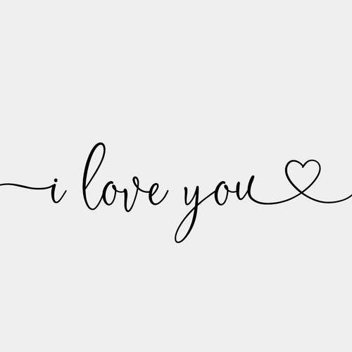 I Love You Script With Heart Svg Cutting File for Cricut I - Etsy