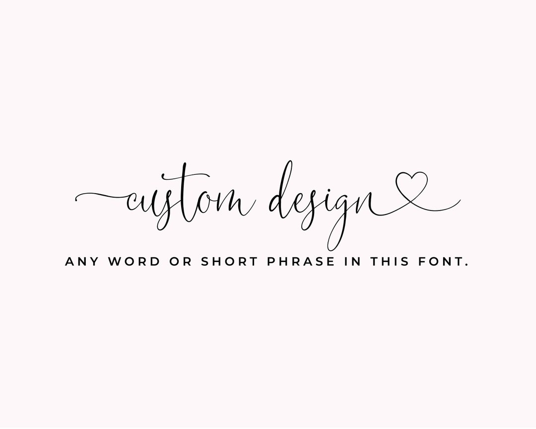 Custom Script With Heart Svg Cutting File for Cricut Your Words Word ...