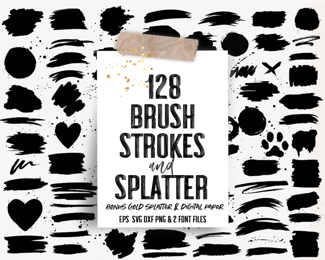 Brush Strokes SVG Splatter Underline SVG Lines Hearts Circles SVG ...