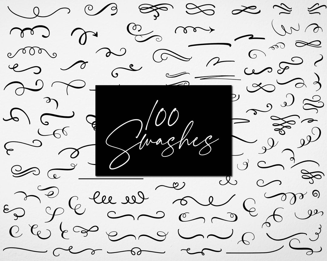 Swashes Svg Bundle, Swooshes and Swirls Svg, Calligraphy Lines and ...